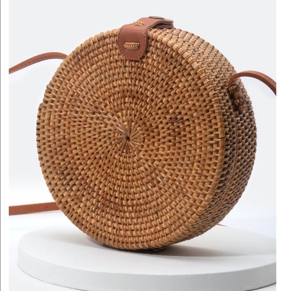 Bags | Round Bali Rattan Crossbody | Poshmark